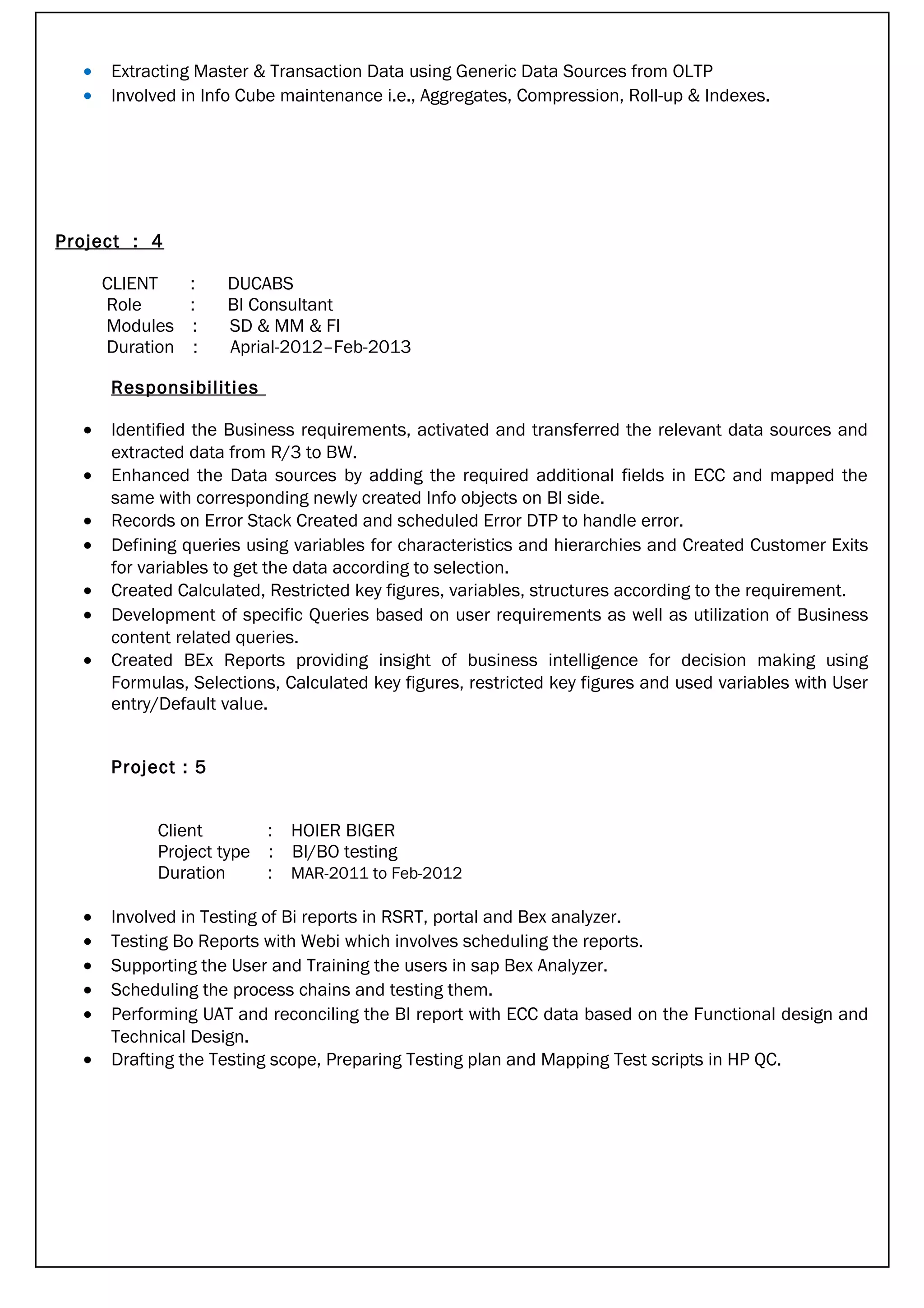 suresh resume BI ABAP | DOC | Databases | Computer Software and Applications