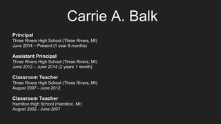 Carrie A. Balk | PDF | Secondary Education | Education