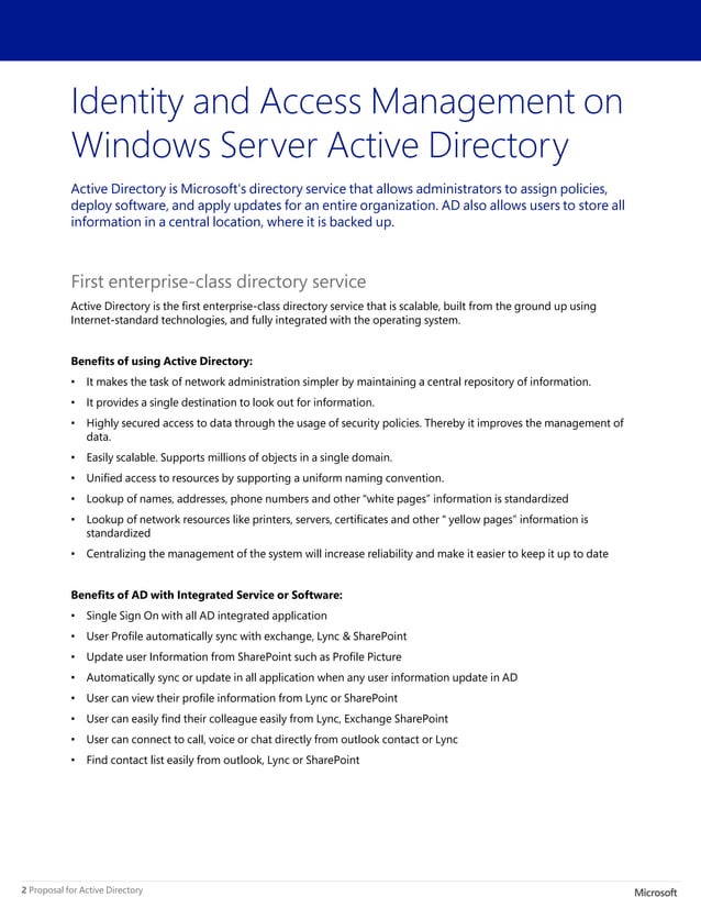 Active Directory Proposal | PDF | Operating Systems | Computer Software and Applications