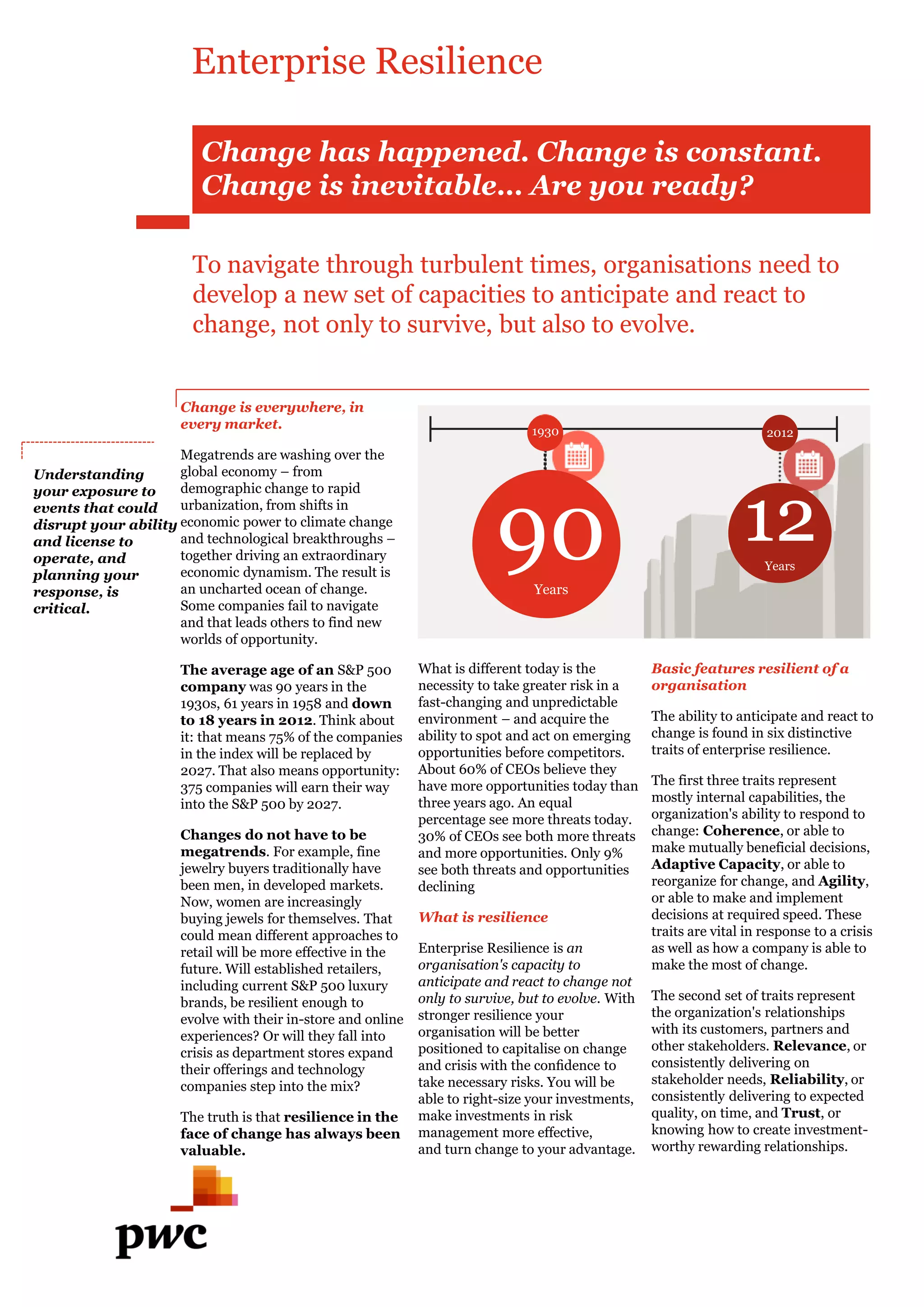 Two pager Enterprise Resilience | PDF