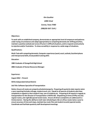 Kim Gauthier Resume | DOCX