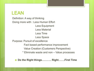 Eliminating waste, Creating value | PPT