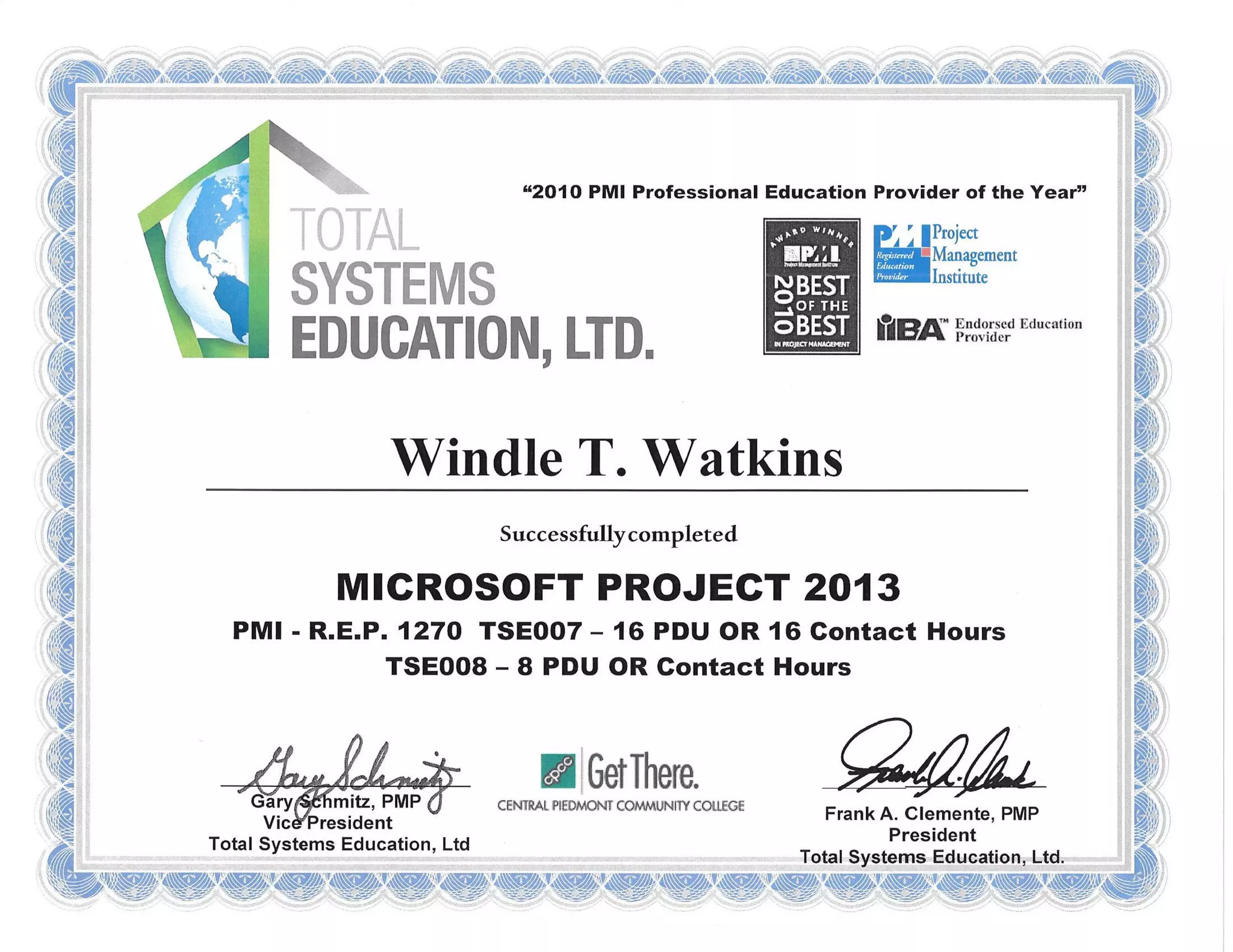 Certificate--Microsoft Project 2013 | PDF