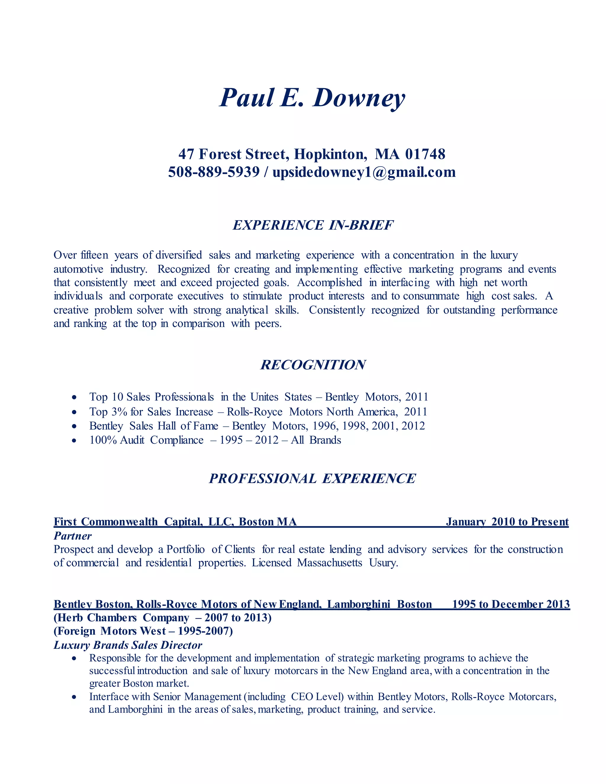 Paul Downey - Resume | DOCX