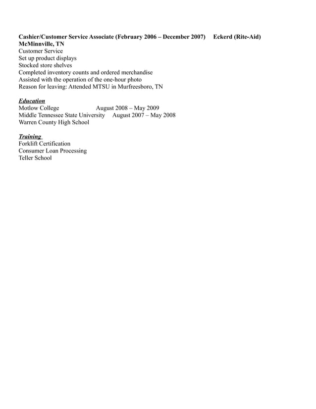 Josh's Resume | RTF | Logistics | Business