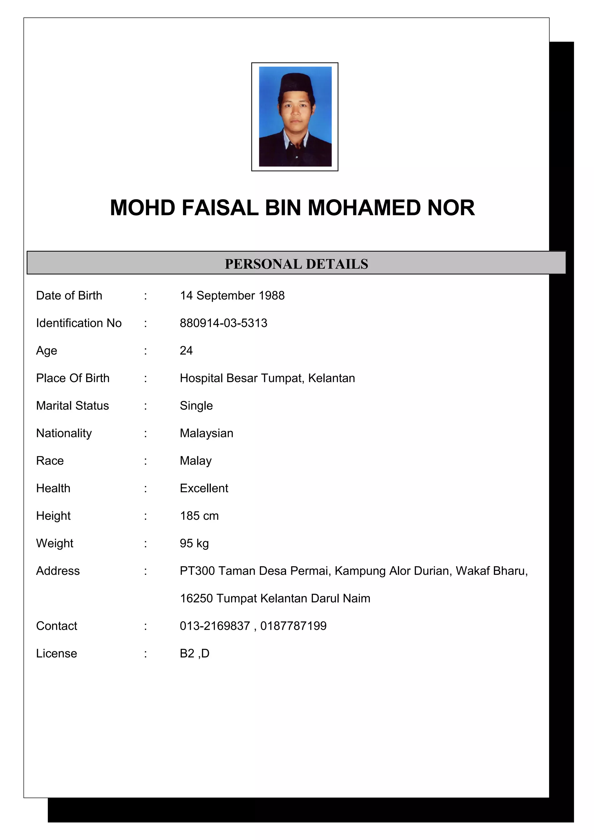 Resume Mohd Faisal | DOC