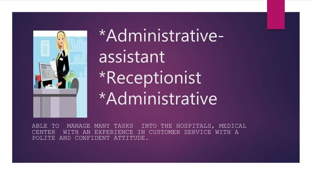 Presentation Administrative-receptionist | PPTX