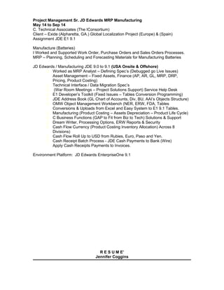 Jennifer Coggins JDE MRP Manufacturing 2016 | DOC