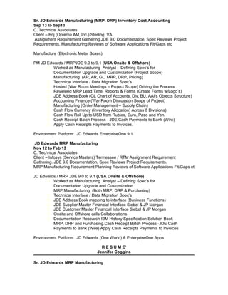 Jennifer Coggins JDE MRP Manufacturing 2016 | DOC