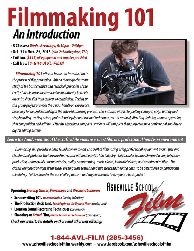 ASF Filmmaking 101 Flyer | PDF | Movies | Entertainment