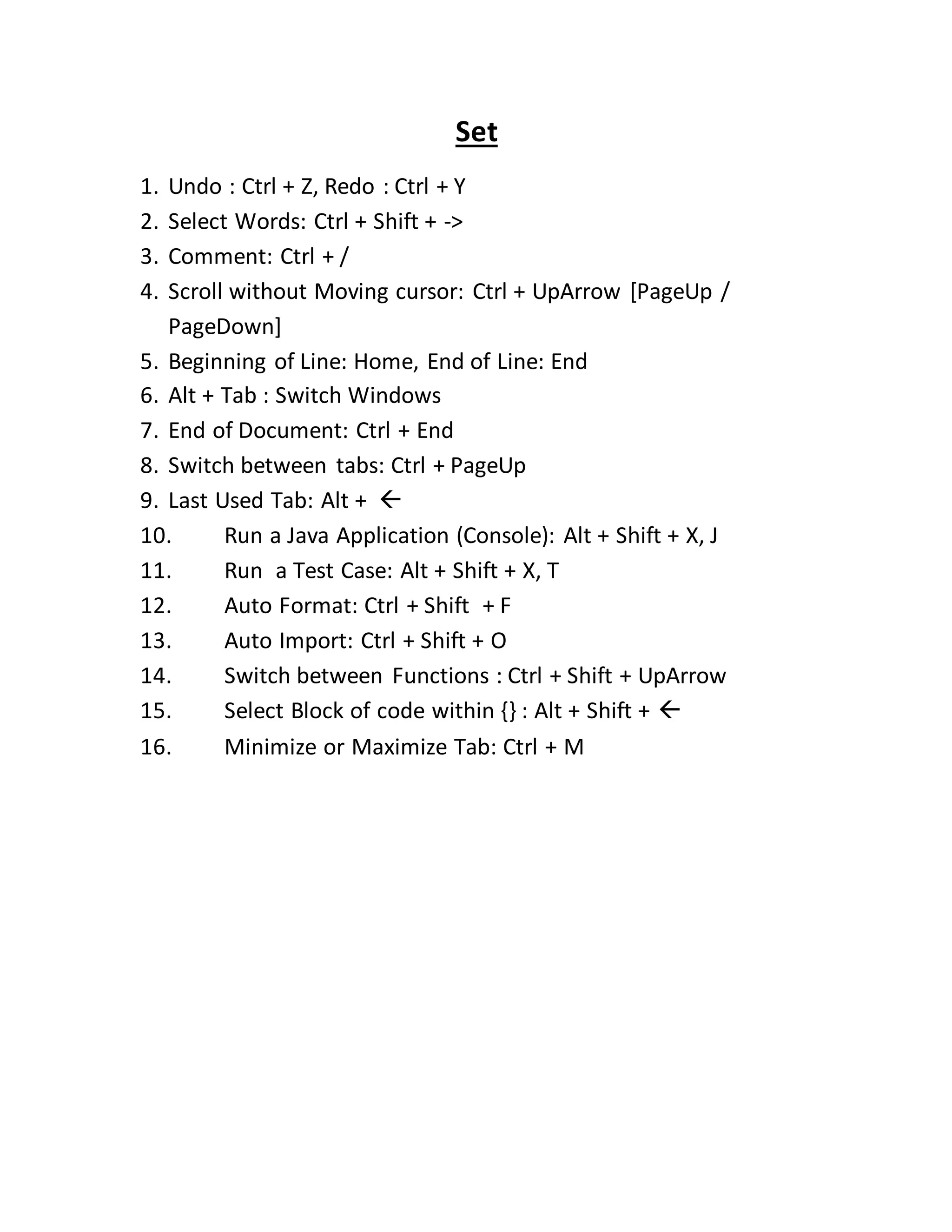 Eclipse Useful ShortCuts | PDF