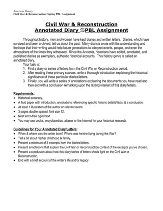 Civil War PBL | PDF