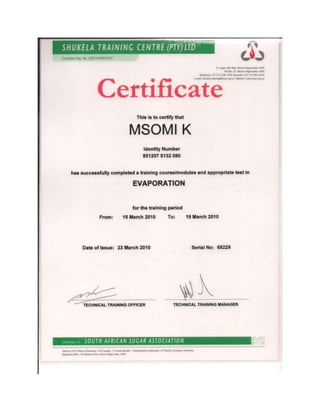 evaporation cert. | DOCX