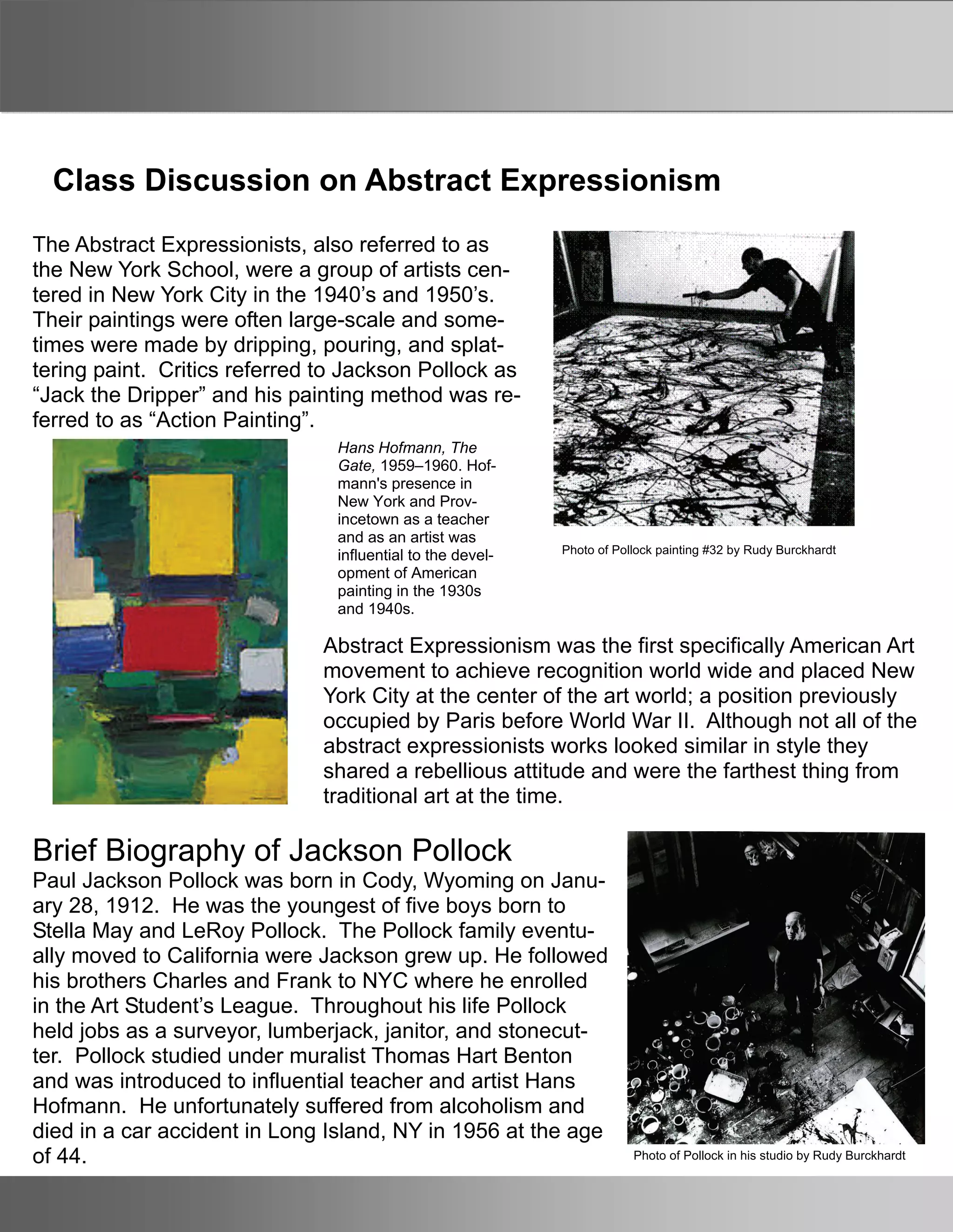 Painting Manual :: Plan2 abstract expressionism effects mediums | PDF