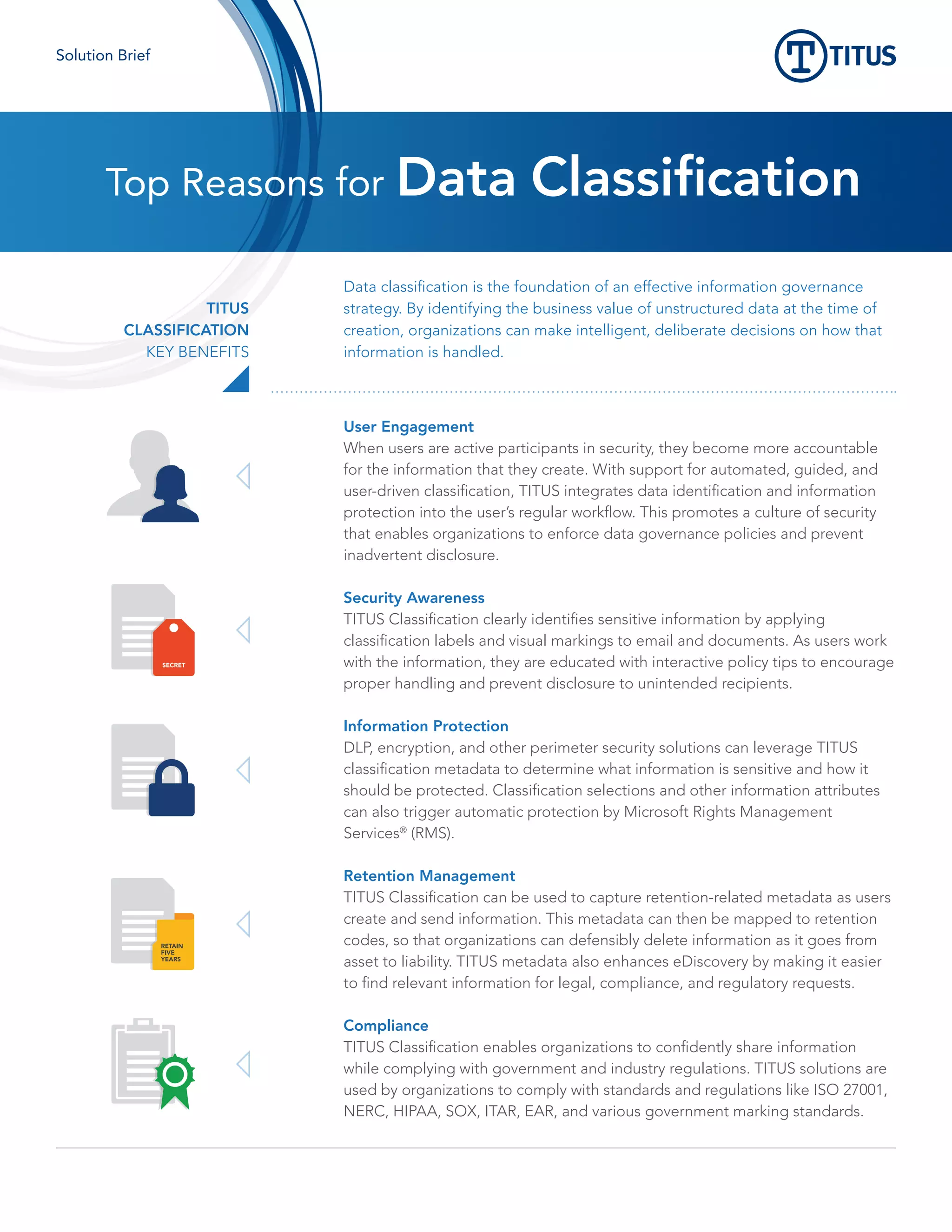 TITUS - Top Reasons For Data Classification | PDF