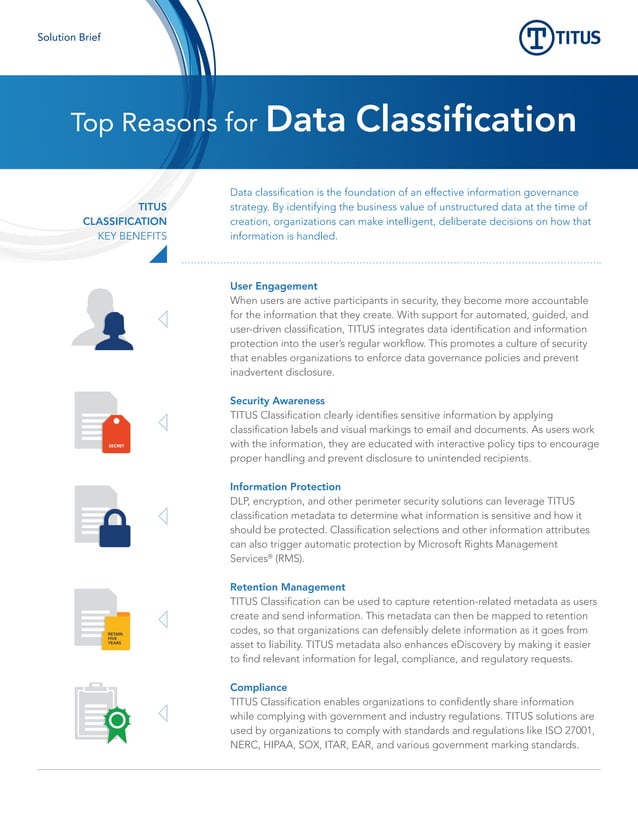 TITUS - Top Reasons For Data Classification | PDF