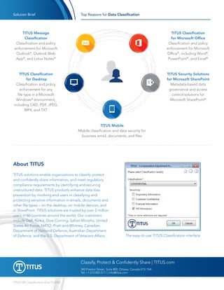 TITUS - Top Reasons For Data Classification | PDF