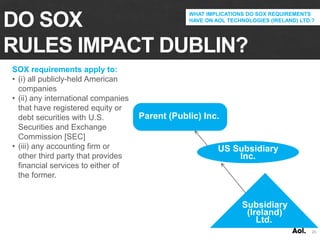 SOX Compliance for Ireland subsidiaries | PPT