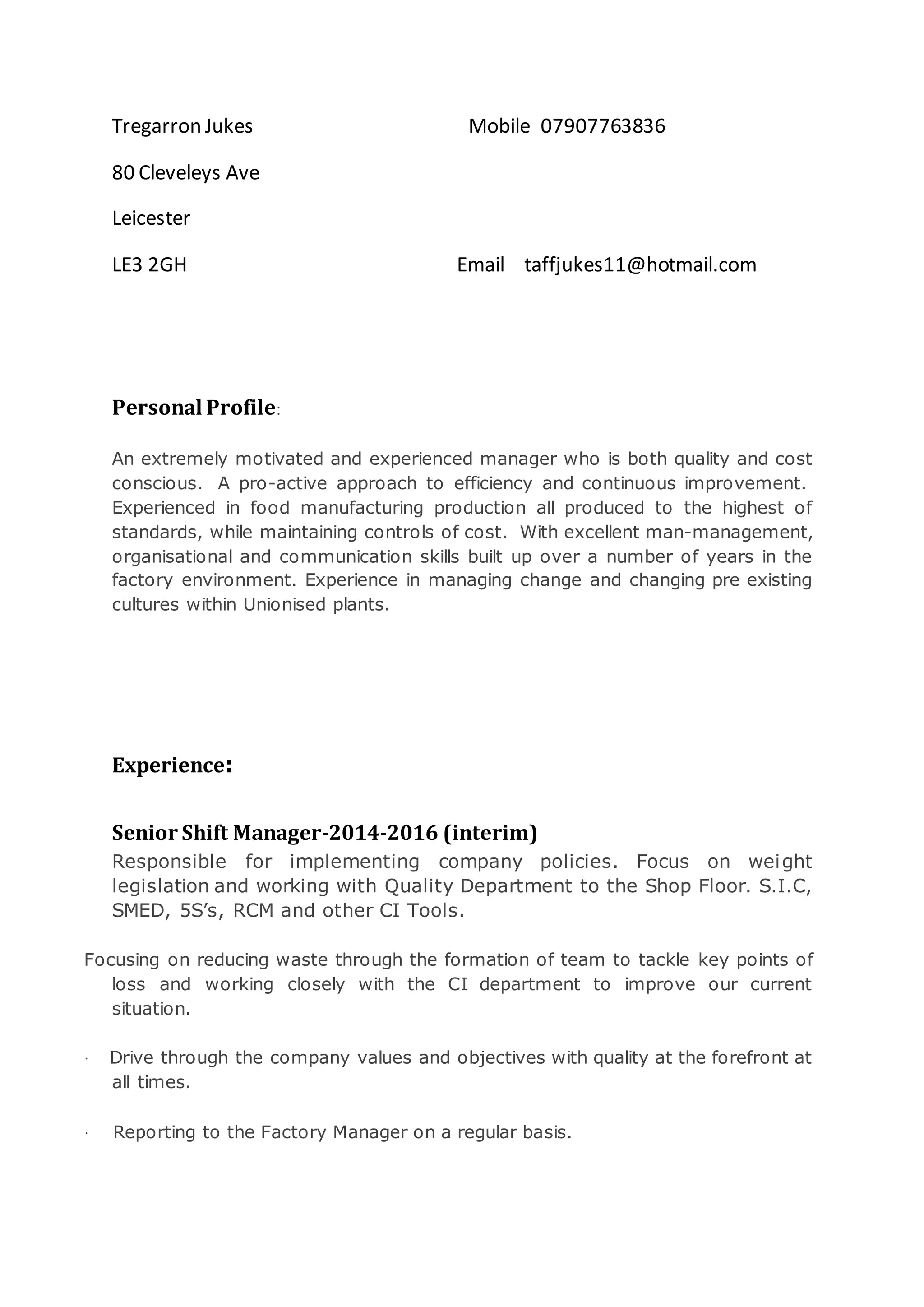 tregarron jukes cv | DOCX