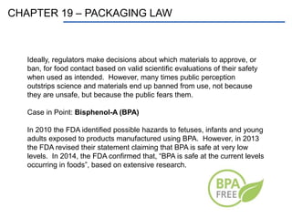 Chapter 19 Packaging Law - JAW | PPTX