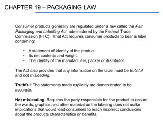 Chapter 19 Packaging Law - JAW | PPTX