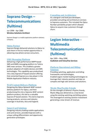 David Edson CV Projects | PDF