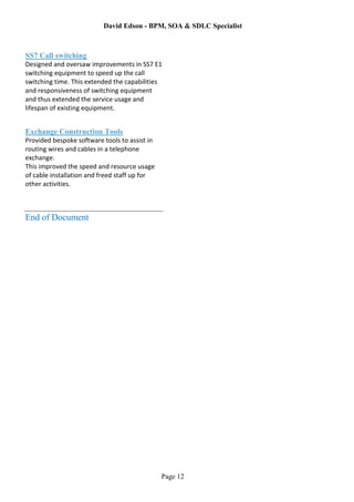 David Edson CV Projects | PDF