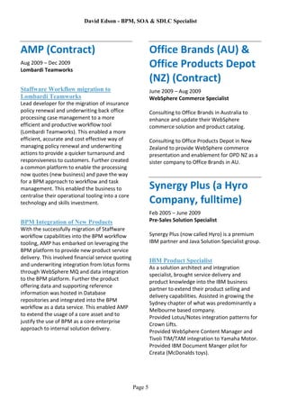 David Edson CV Projects | PDF