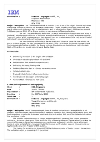 Ashok Poreddy_IBM_ Mainframes_8yrs | DOC | Computer Software and Applications | Computing