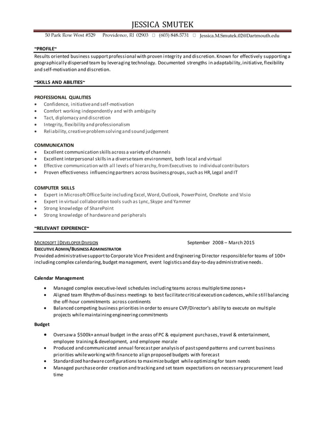 Jessica Smutek BSP Resume | DOCX | Business | Business and Finance