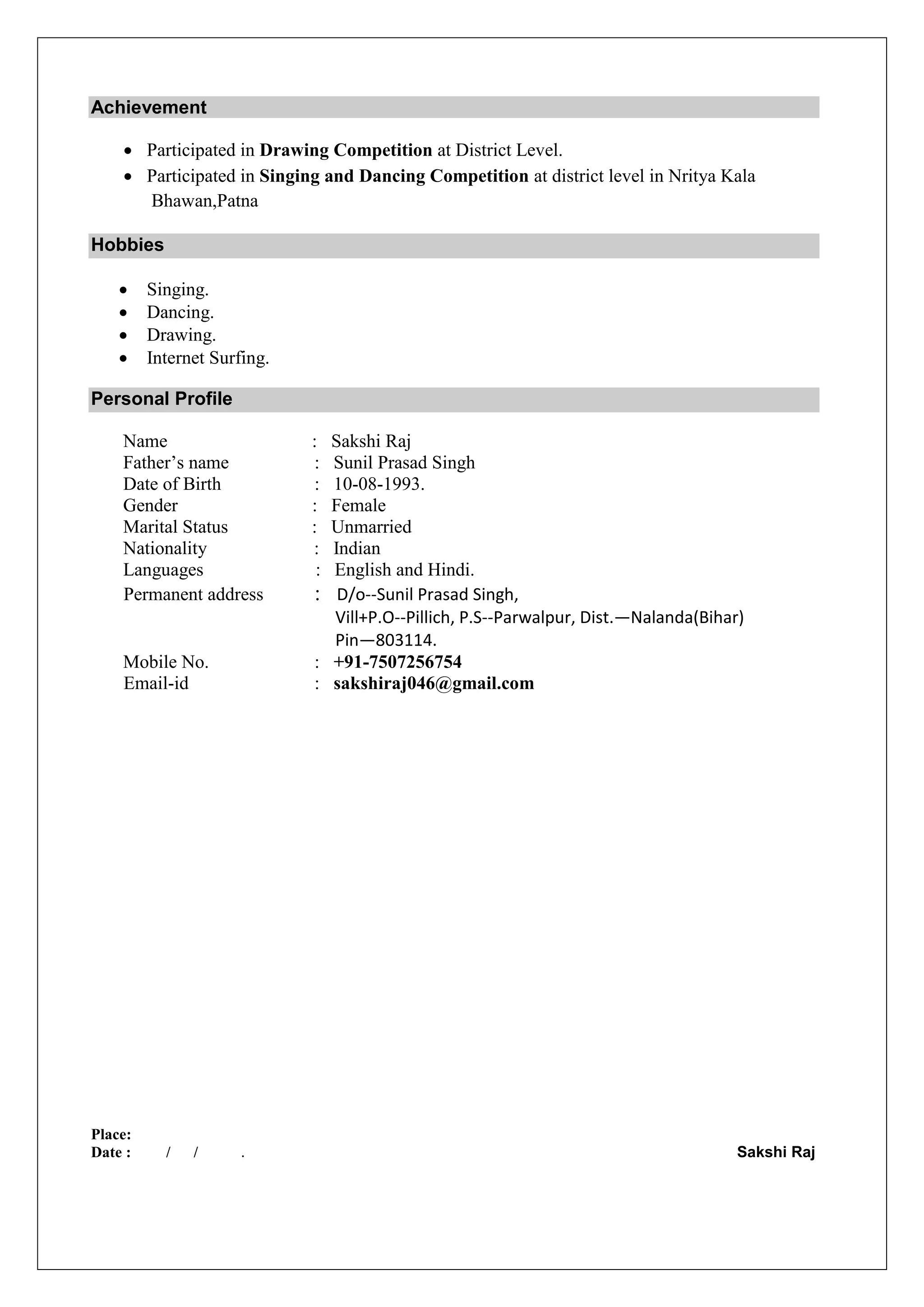 Sakshi Resume | PDF