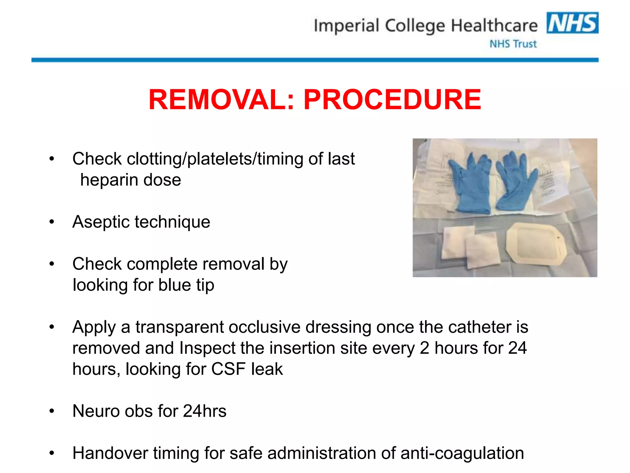 Spinal drain post-op management 2 | PPTX