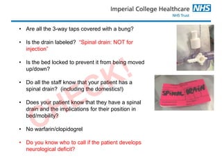 Spinal drain post-op management 2 | PPTX