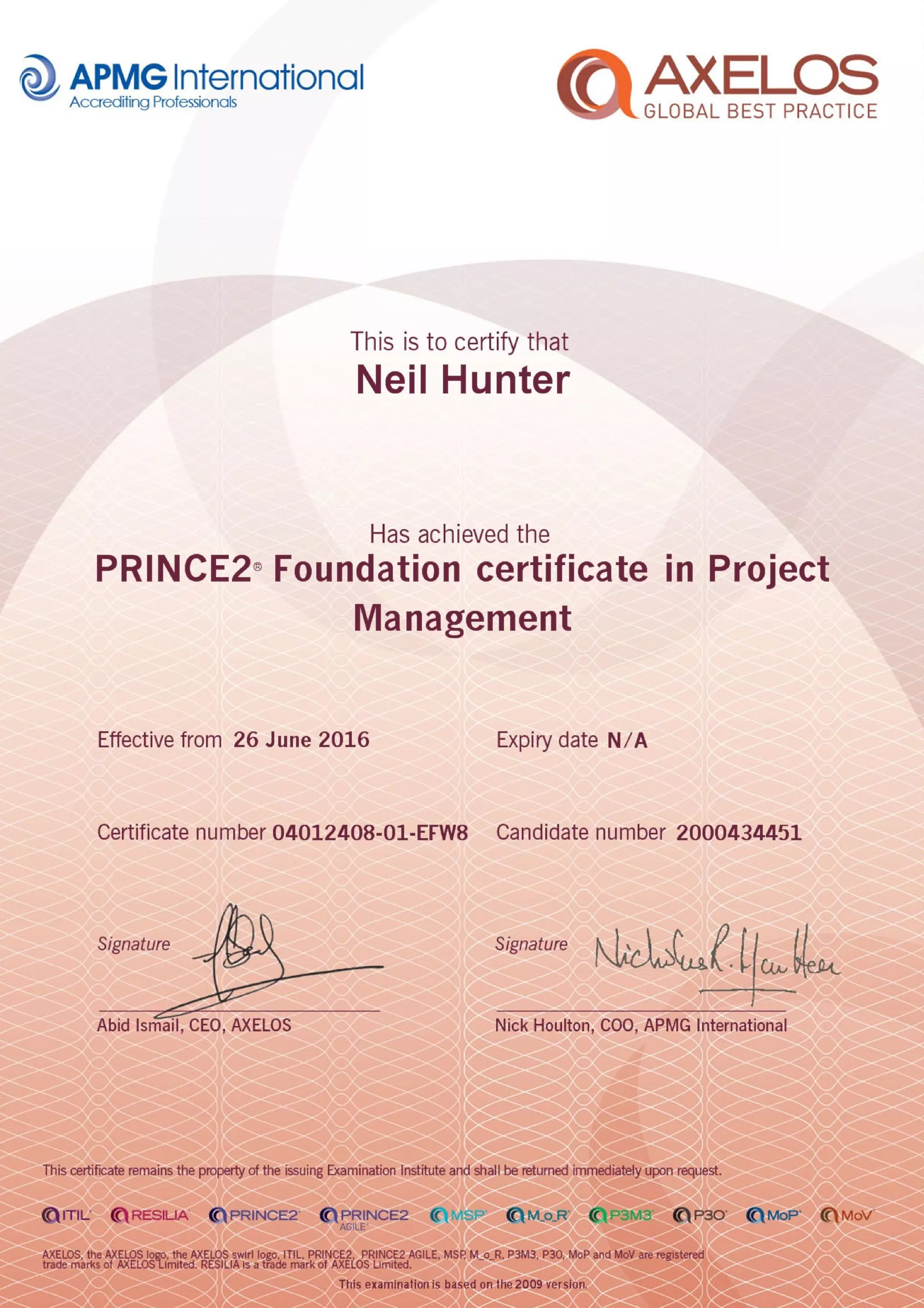 PRINCE2 Foundation Certificate | PDF
