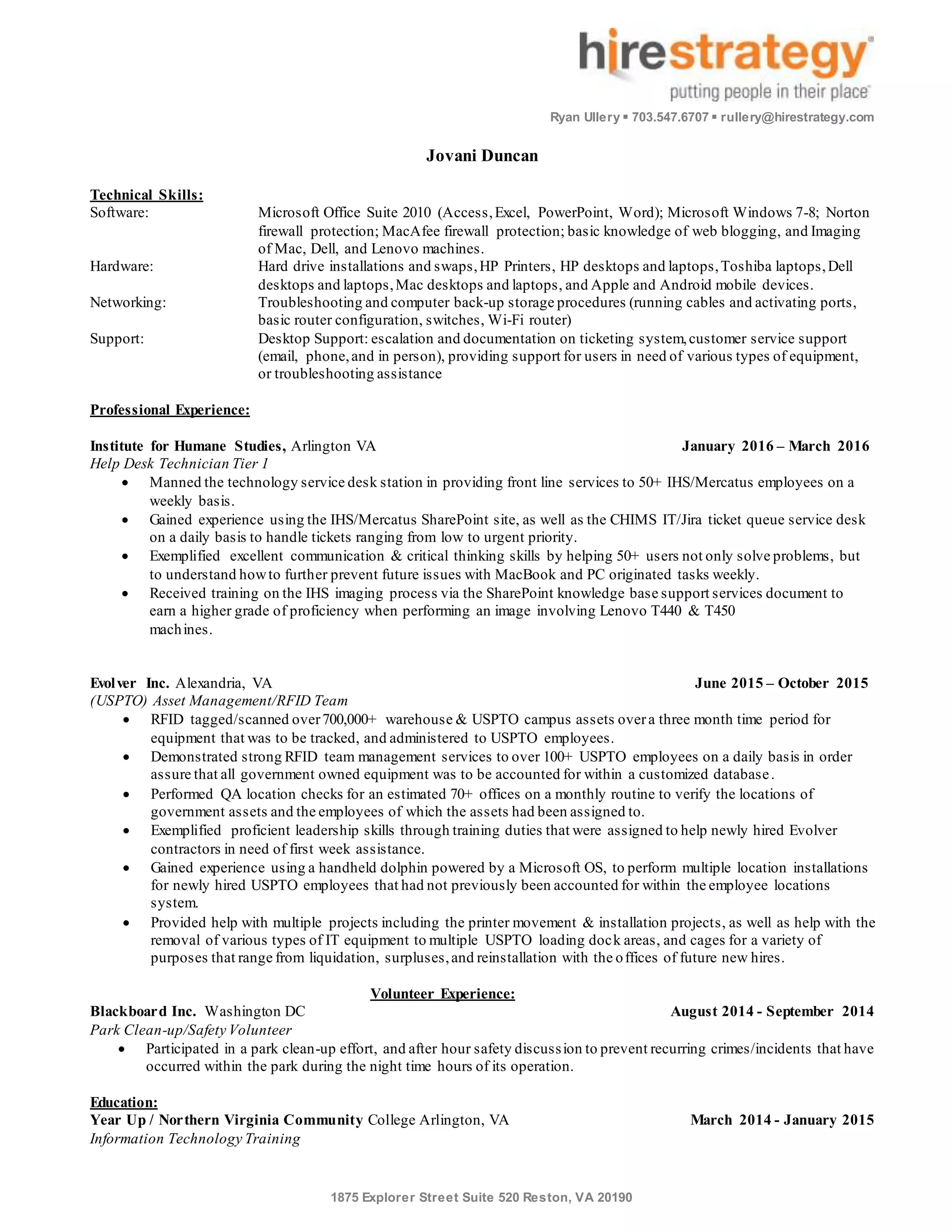 Duncan Jovani New Resume 2016 (2) | DOCX