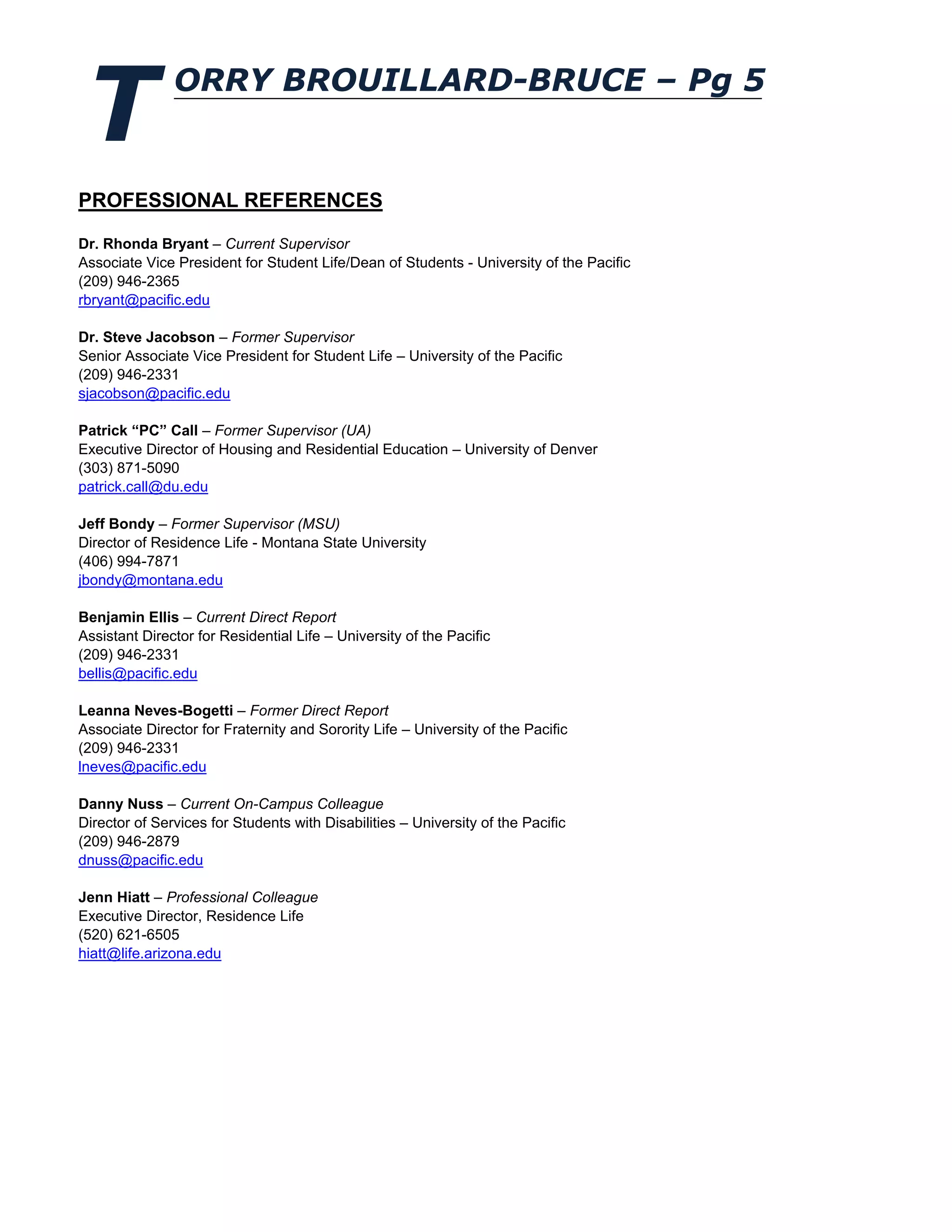 Torry Brouillard-Bruce Resume - Fall 2015 | PDF