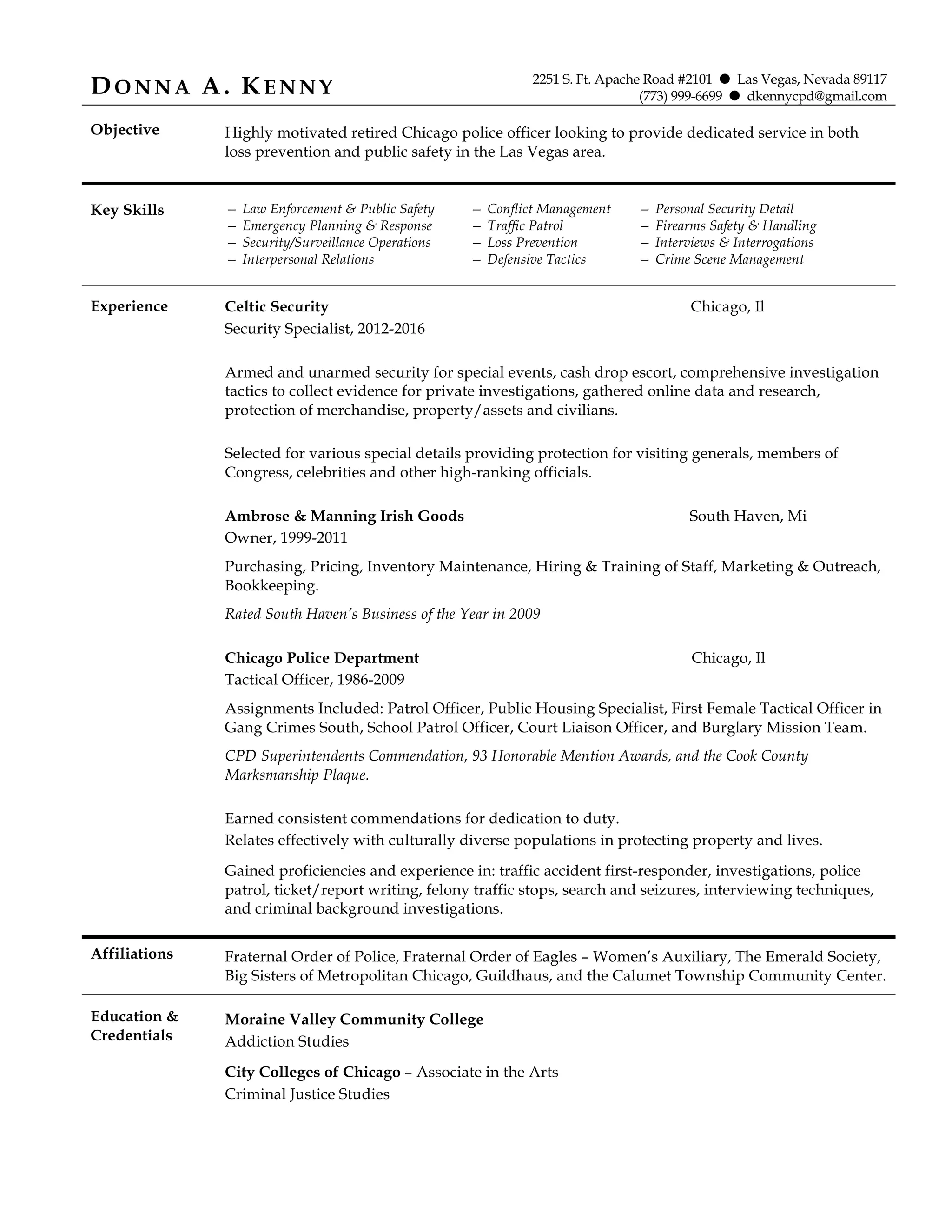Donna_Security Resume | PDF