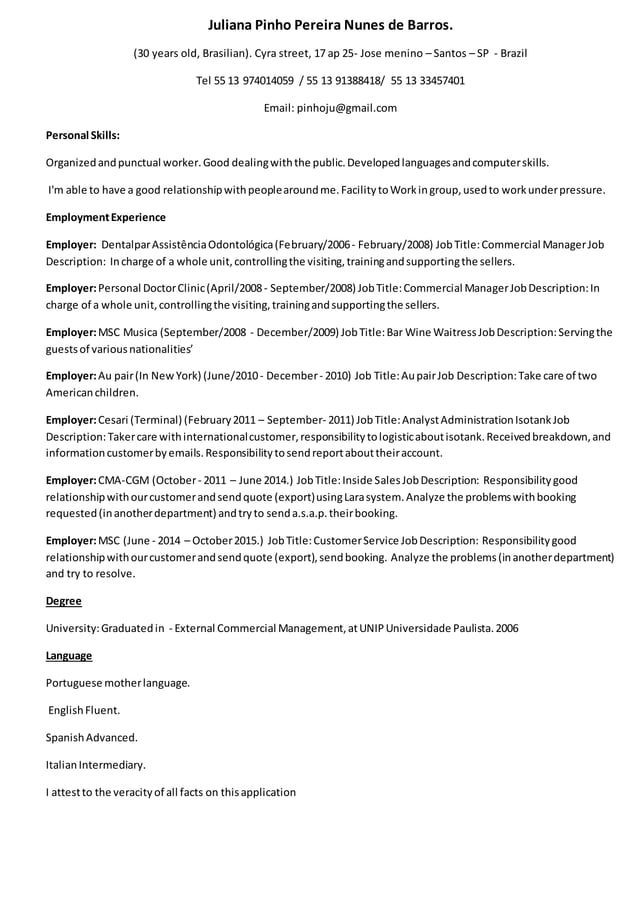 Resume - Juliana Barros | DOCX