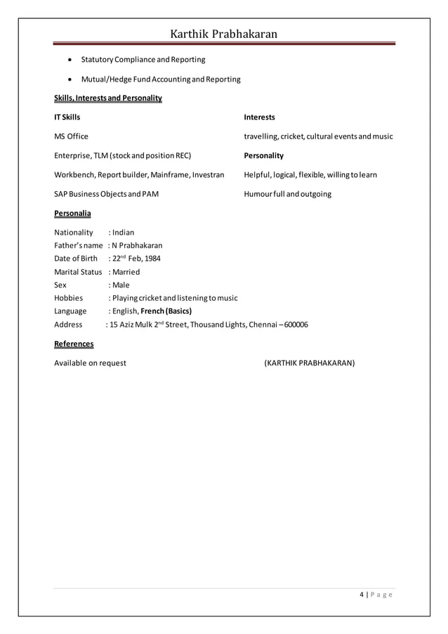 Karthik Prabhakaran Resume | DOCX