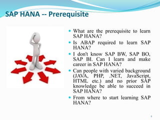 SAP Hana-Demo | PPTX | Computing | Technology & Computing