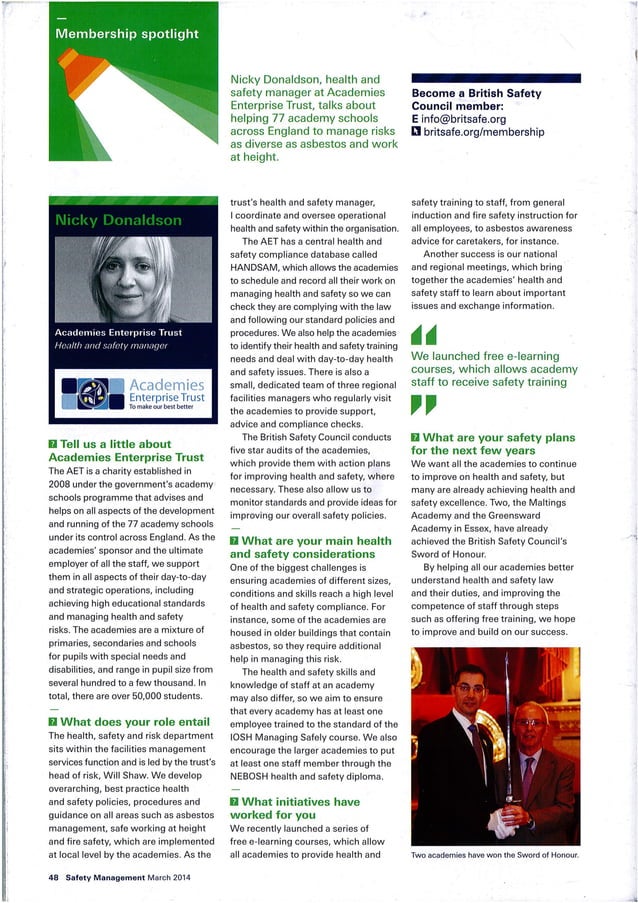 British Safety Council Magazine Article | PDF