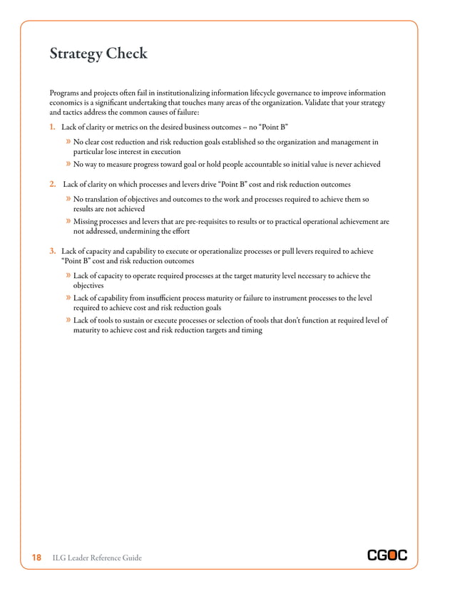 Information Lifecycle Governance Leader Reference Guide | PDF