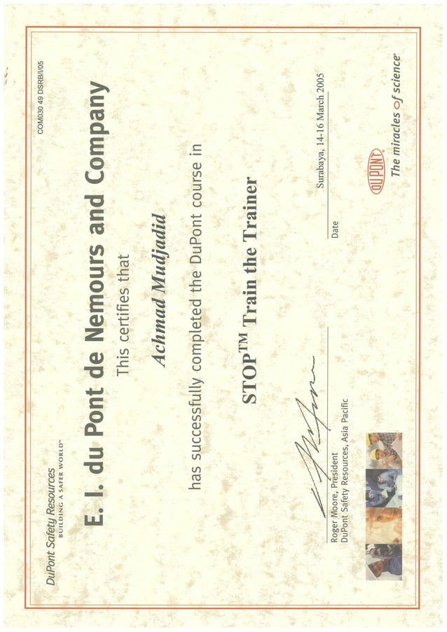 2005-Achmad Mudjadid-DuPont-STOP Train the Trainer | PDF