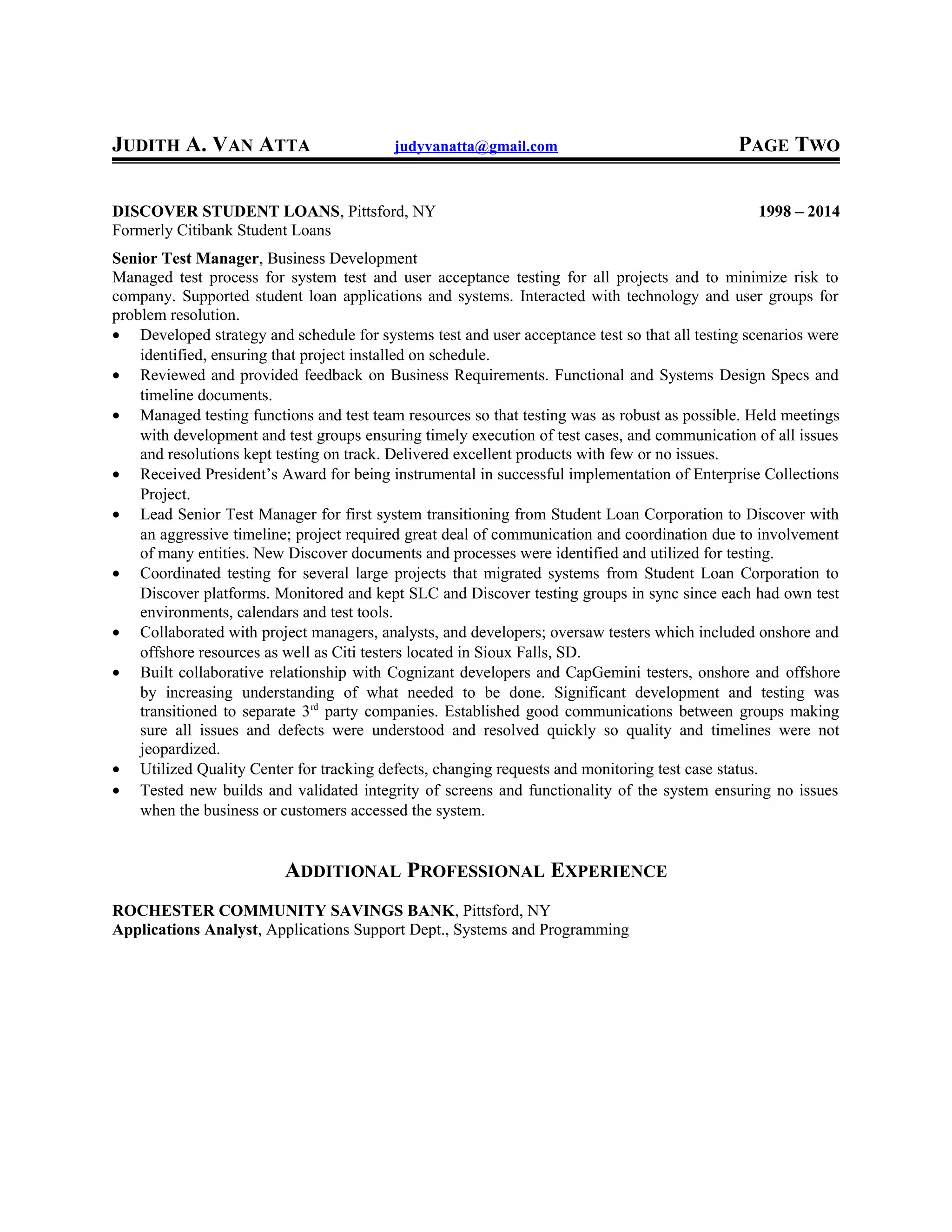 Van Atta.Judy.Resume | PDF