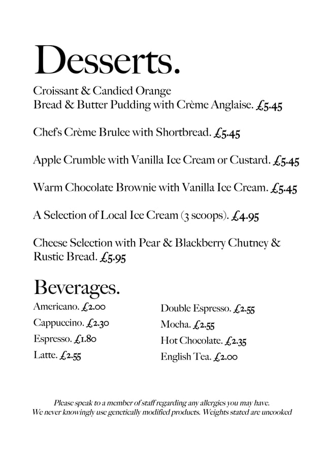 Red Lion Dessert Menu FINAL 2 | PDF