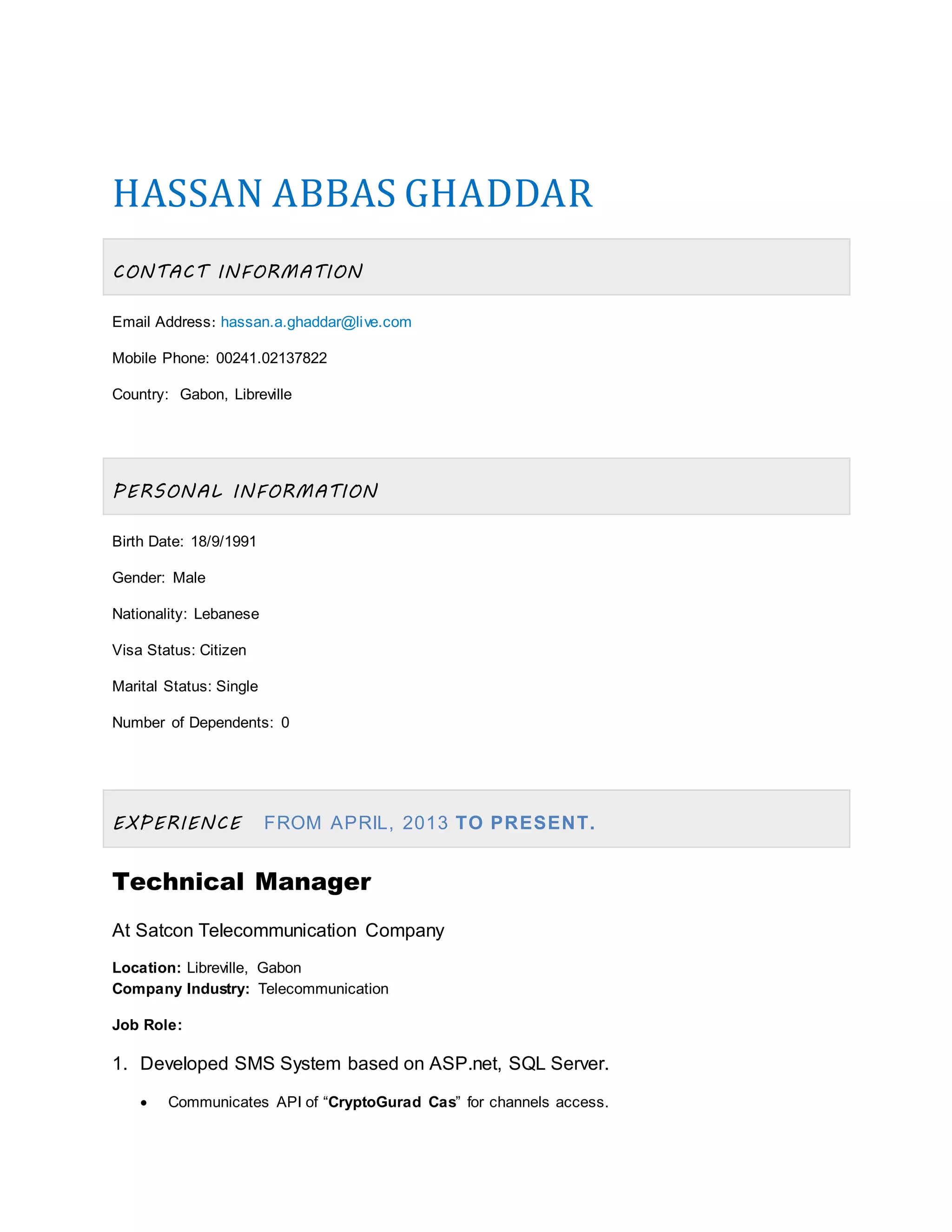 hassan Cv | PDF