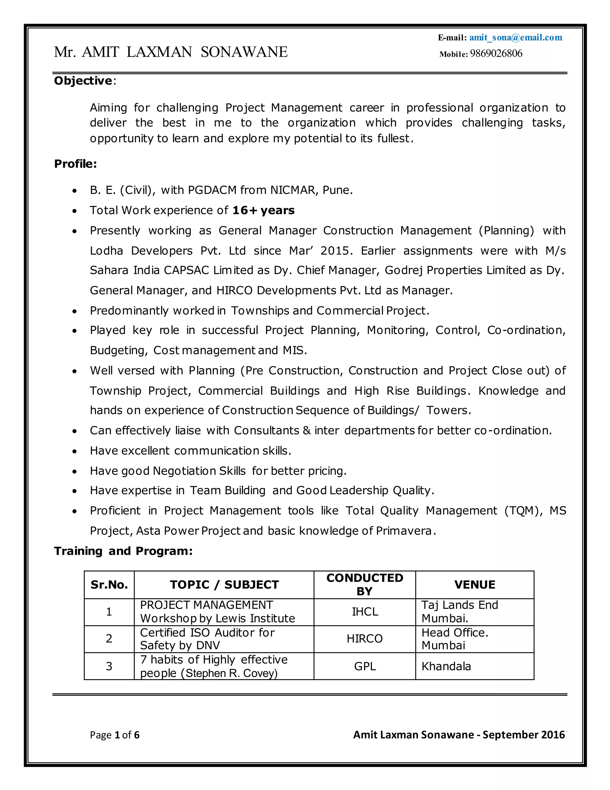 Resume of Amit Sonawane Sep 16 | DOCX