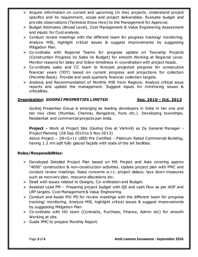 Resume of Amit Sonawane Sep 16 | PDF