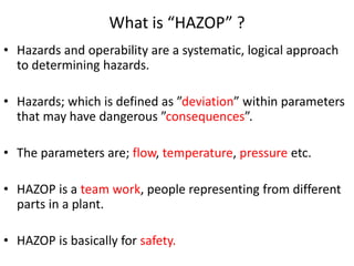 INTRODUCTION & BASIS OF HAZOP | PPTX