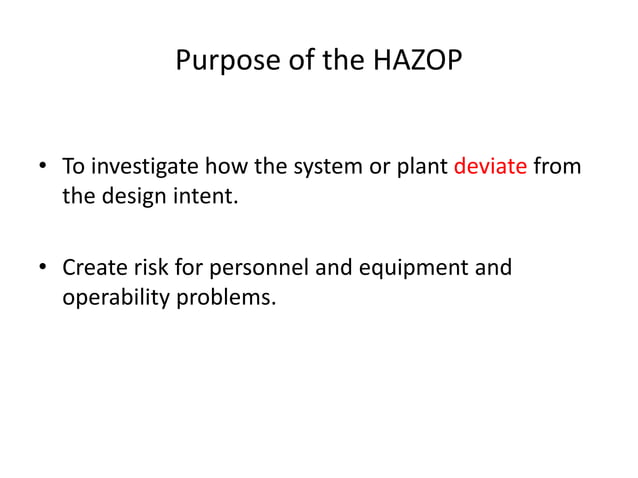 INTRODUCTION & BASIS OF HAZOP | PPTX